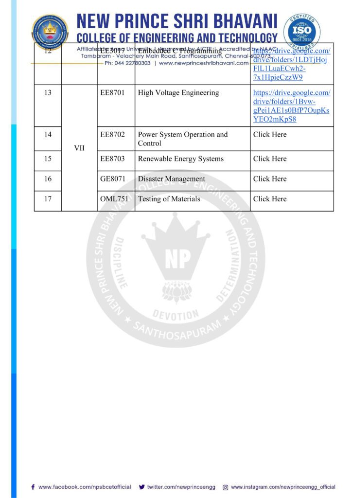 E_Content_EEE | New Prince Shri Bhavani College of Engineering and Technology